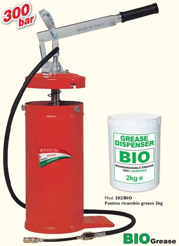 Kit pompa grasso doppio uso, con cartuccia Bio Grease, Maestri