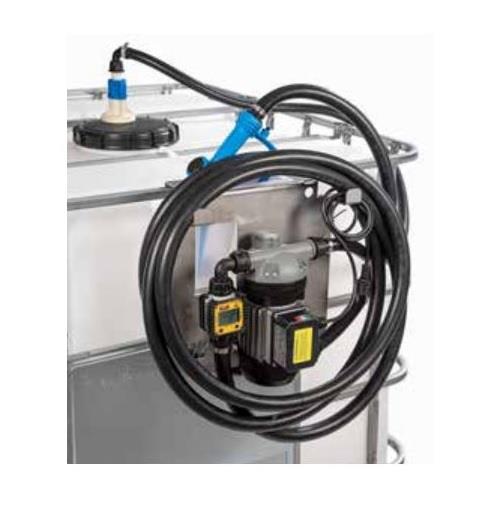 Kit pompa autodescante a membrana AdBlue per travaso, con contalitri