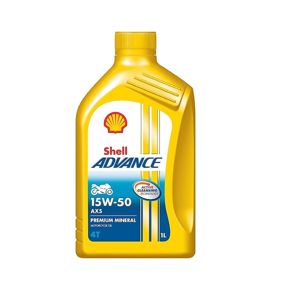 Olio motore 4 e 2 tempi Shell Advance 4T AX5 15W-50 - 12 pezzi x 1L